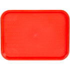 Choice 12" x 16" Red Plastic Fast Food Tray - 12/Pack