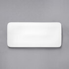 Acopa 14" x 6 1/4" Rectangular Bright White Porcelain Flat Plate - 6/Case