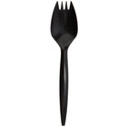 Choice Medium Weight Black Plastic Spork - 100/Pack