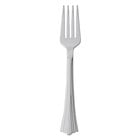Silver Visions 7" Heavy Weight Silver Plastic Fork - 50/Pack