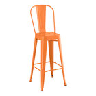 Lancaster Table & Seating Alloy Series Amber Orange Outdoor Cafe Barstool