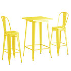 Lancaster Table & Seating Alloy Series 24" x 24" Yellow Outdoor Bar ...