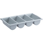 Tablecraft Gray 4-Compartment Plastic Cutlery Box / Flatware Bin with ...