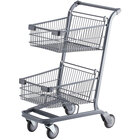 Regency Supermarket Two-Tier Gray Grocery Cart