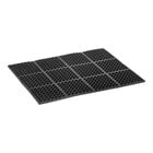 Choice 29" x 39" Black Rubber Straight Edge Anti-Fatigue Floor Mat - 7/ ...