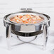 Vollrath T3605 D-Lux 7 Qt. Round Stainless Steel Dripless Roll Top Chafer