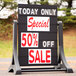 Aarco ROC-6 The Rocker Two Sided Black Letterboard with Stand and ...