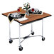 Lakeside 413VC Mobile Square Top Room Service Table with Victorian ...