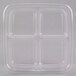 Plastic Compostable Container, 4 Compartments, Clear