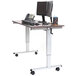 Luxor STANDUP-CF60-DW Adjustable Standing Desk with Silver Steel Frame ...