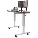 Luxor STANDUP-CF48-DW Adjustable Standing Desk with Silver Steel Frame ...