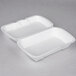 Genpak 201ST 9 1/4" x 5 11/16" x 2 3/4" White Medium Shallow Foam Hinged Lid Container - 100/Pack