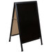 Aarco BA-11 42" x 24" Black Aluminum A-Frame Sign Board with Black ...