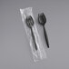 Choice Medium Weight Black Plastic Spork - 100/Pack