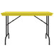 Correll R-Series 24" x 48" Yellow Plastic Folding Table