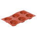 Matfer Bourgeat 257931 Gastroflex Orange Silicone 6 Compartment Mini ...