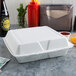 Dart 95HT3R Foam Takeout Container w/ 3 Compartments