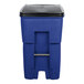 95 Gallon Blue Rollout Trash Can w/ Lid - Rubbermaid Brute