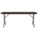Correll 24" x 60" Rectangular Walnut Light Duty Melamine Folding Table
