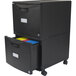 Storex 61309B01C Black Plastic Two-Drawer Mobile Filing Cabinet - 14 3/ ...