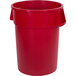Lavex Janitorial 44 Gallon Red Round Commercial Trash Can