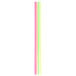 20" Extra-Long Assorted Color Neon Unwrapped Drinking Straw - 500/Case