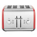 KitchenAid KMT4115ER Empire Red Four Slice Toaster with Manual Lift