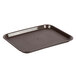 Choice 10" x 14" Chocolate Brown Plastic Fast Food Tray - 24/Case