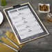 Menu Solutions WDCLIP-D Natural 8 1/2" x 14" Customizable Wood Menu ...