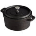 Valor 16 oz. Pre-Seasoned Mini Cast Iron Pot with Cover - 12/Case