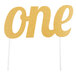 Creative Converting 324533 Gold Glitter "One" Cake Topper