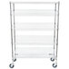 Regency Chrome 5-Shelf Angled Mobile Merchandising Rack - 18" x 48" x 69"