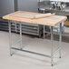 Advance Tabco TH2G-244 Wood Top Work Table with Galvanized Base - 24" x 48"