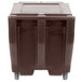 Cambro ICS125LB131 SlidingLid™ Dark Brown Mobile Ice Bin - 125 lb. Capacity