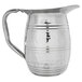 Acopa 64 oz. Hammered Stainless Steel Slender Bell Pitcher with Ice Guard