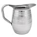 Acopa 64 oz. Hammered Stainless Steel Slender Bell Pitcher with Ice Guard