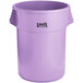 Lavex Janitorial 55 Gallon Purple Round Commercial Trash Can