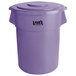 Lavex Janitorial 55 Gallon Purple Round Commercial Trash Can