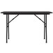 Correll 18" x 48" Black Granite Light Duty Melamine Folding Table with ...