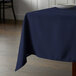 Intedge 45" x 45" Square Navy Blue 100% Polyester Hemmed Cloth Table Cover