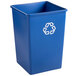 Rubbermaid FG395873BLUE Untouchable 35 Gallon Blue Square Recycling ...