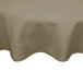Intedge 54" Round Beige Hemmed 65/35 Poly/Cotton Blend Cloth Table Cover