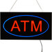 Choice 19" x 10" LED Solid Rectangular Blue and Red ATM Sign with Two ...