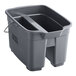 Lavex 19.5 Qt. Gray Divided Plastic Bucket / Caddy