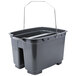 Lavex 19.5 Qt. Gray Divided Plastic Bucket / Caddy