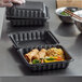 Microwaveable Black Plastic Take-Out Containers 9" x 9" - 150/Case