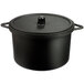 Solia PS30395 22 oz. Black Plastic Cooking Pot with Lid - 100/Case