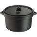 Solia PS30390 3 oz. Mini Black Plastic Cooking Pot with Lid - 300/Case