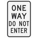 Lavex "One Way / Do Not Enter" Engineer Grade Reflective Black Aluminum ...