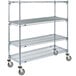 Metro A556EC Super Adjustable Chrome 4 Tier Mobile Shelving Unit with ...